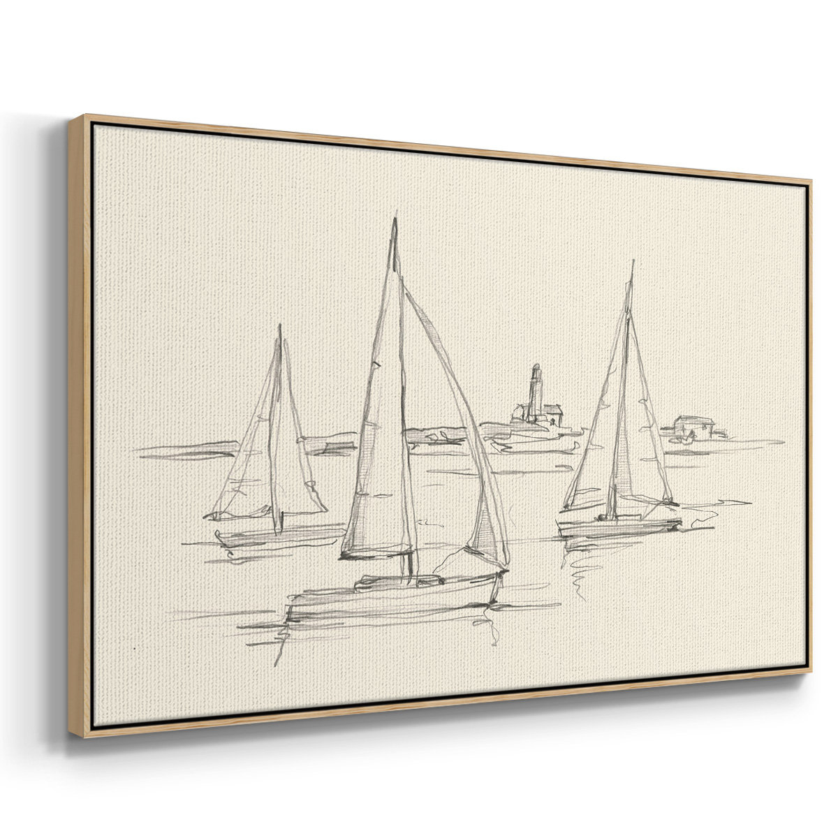 Wexford Home Coastal Contour Sketch II Framed On Canvas Painting | Wayfair